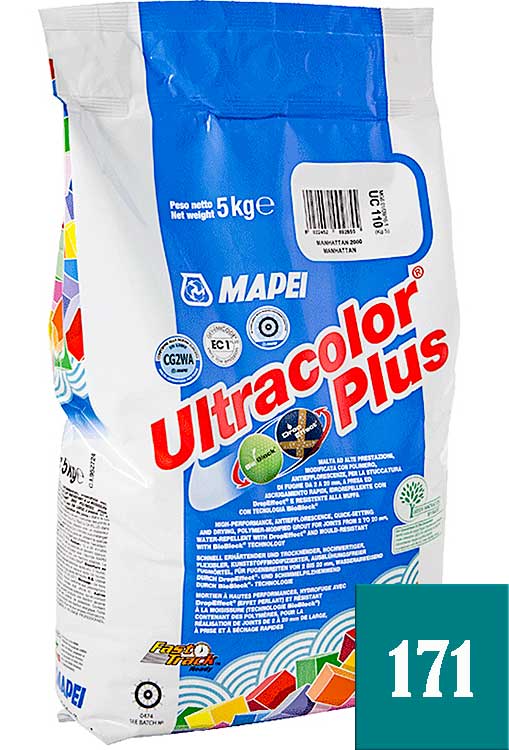 Бирюзовая фуга MAPEI Ultracolor plus 171 5кг. купить в Минске. Мапей ...